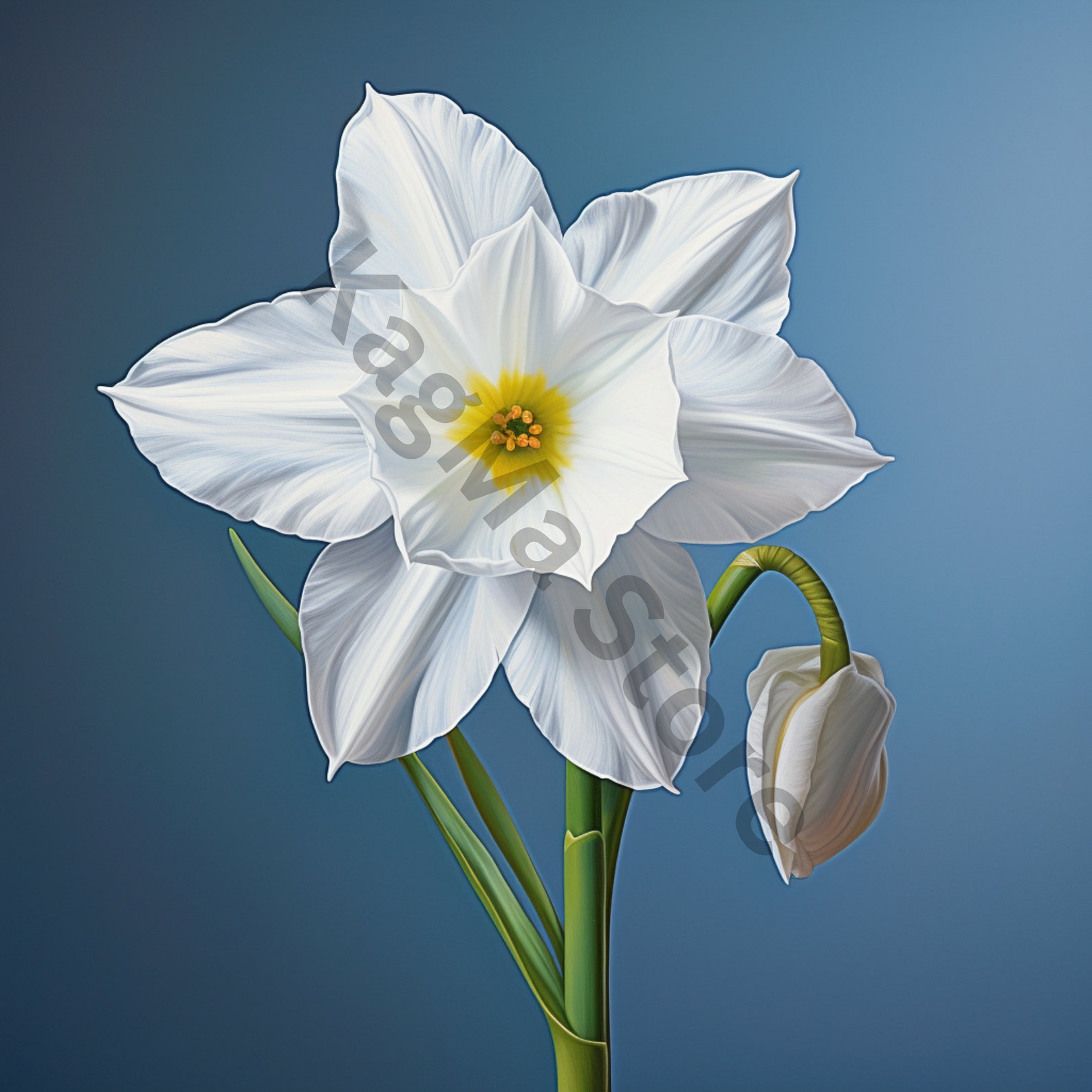 Personalize Digital Download Daffodil Decal Gift Vintage Flower Art ...