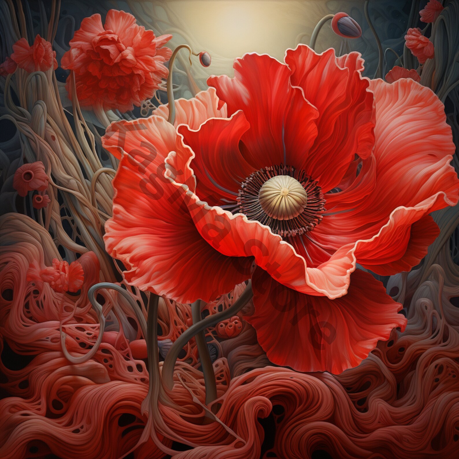 Personalize Digital Download Poppy Flowers Decal Gift Vintage Flower ...