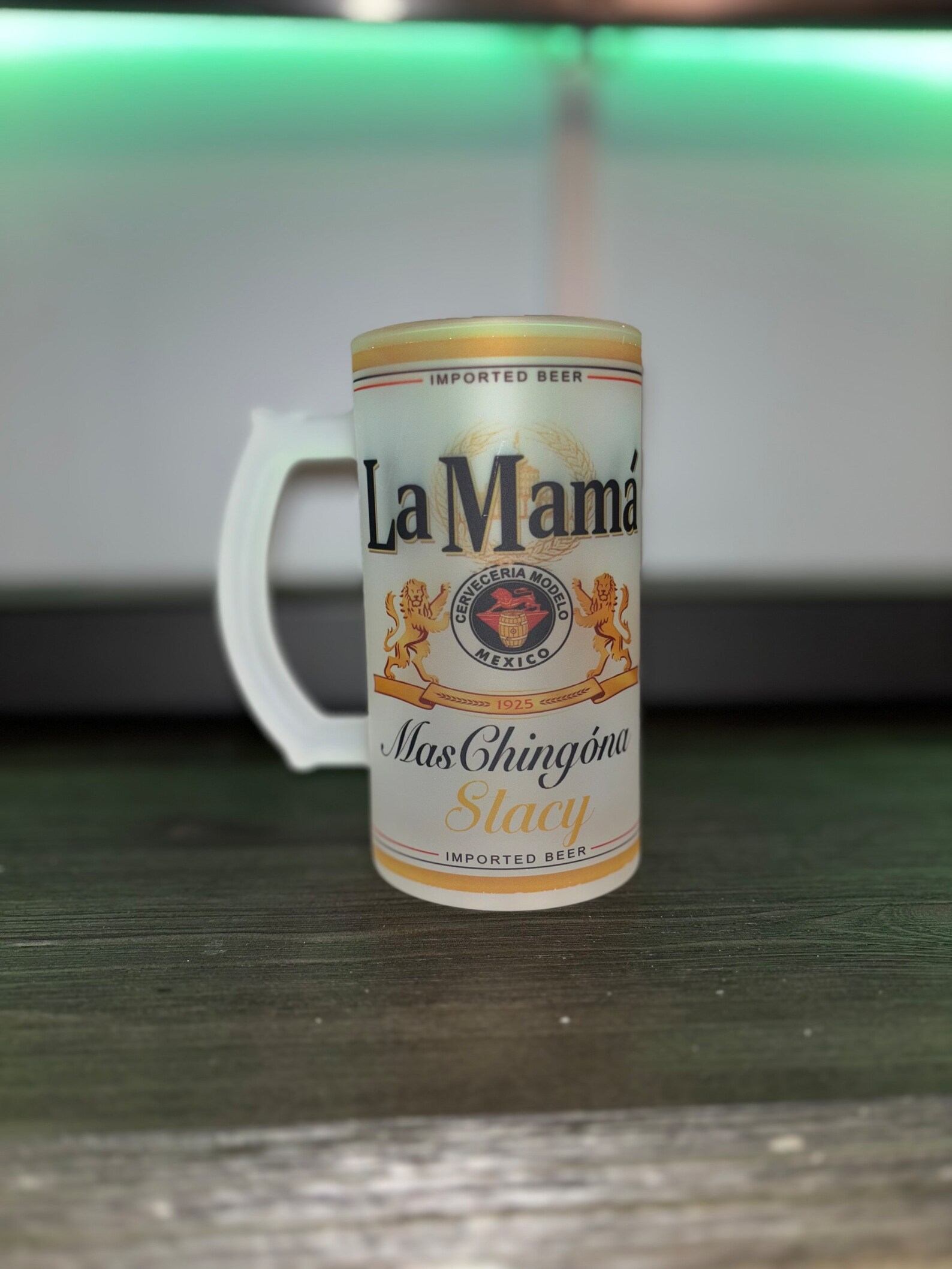 Custom Personalized Beer Glass Mug, Modelo, 16oz Frosted Glass Beer Mug ...