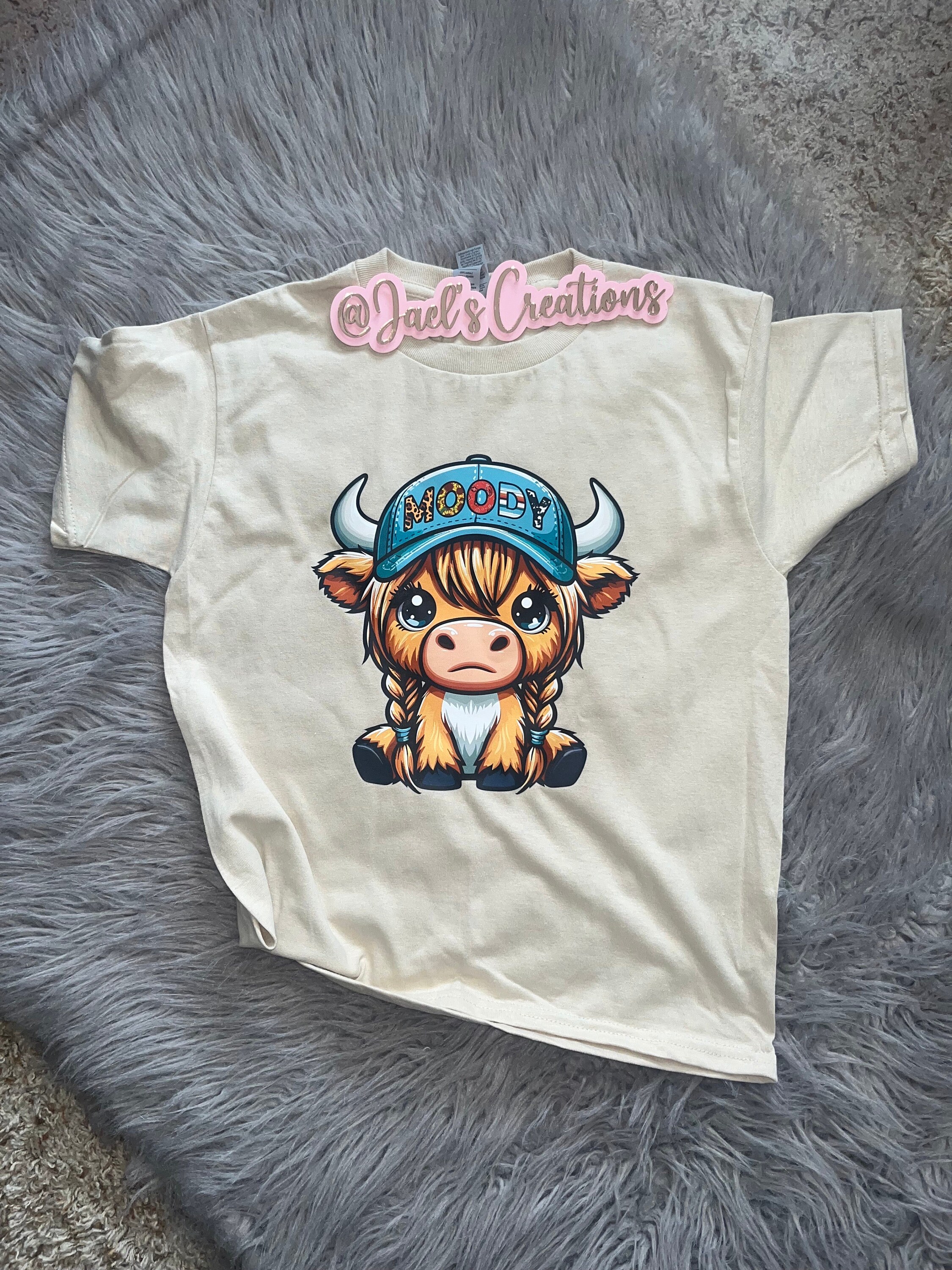 DTF Mini Moody Cow, Dtf Transfer, Cow, Ready to Press, Direct to Film ...