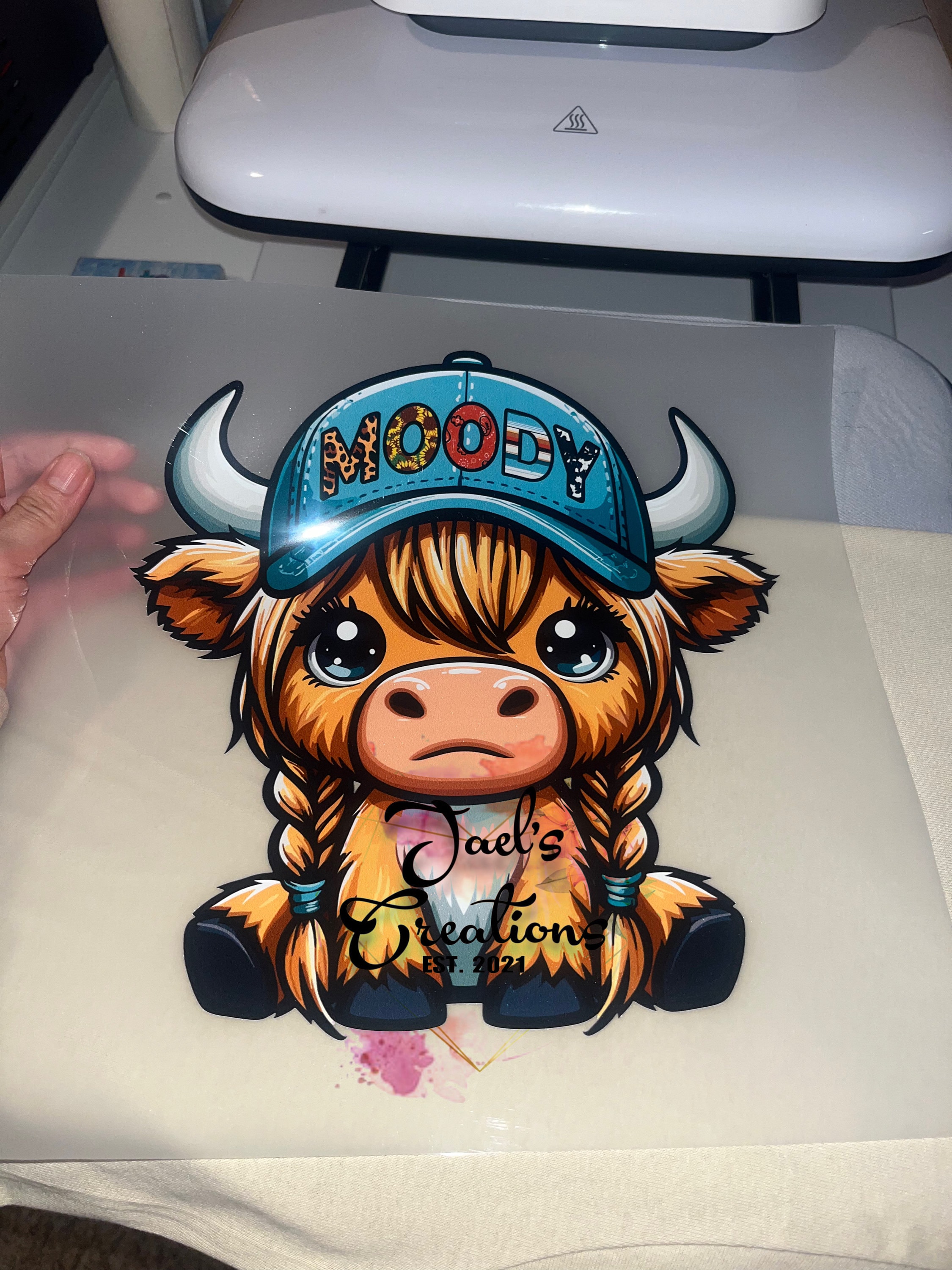 DTF Mini Moody Cow, Dtf Transfer, Cow, Ready to Press, Direct to Film ...