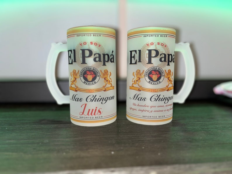 Custom Personalized Beer Glass Mug, Modelo, 16oz Frosted Glass Beer Mug ...