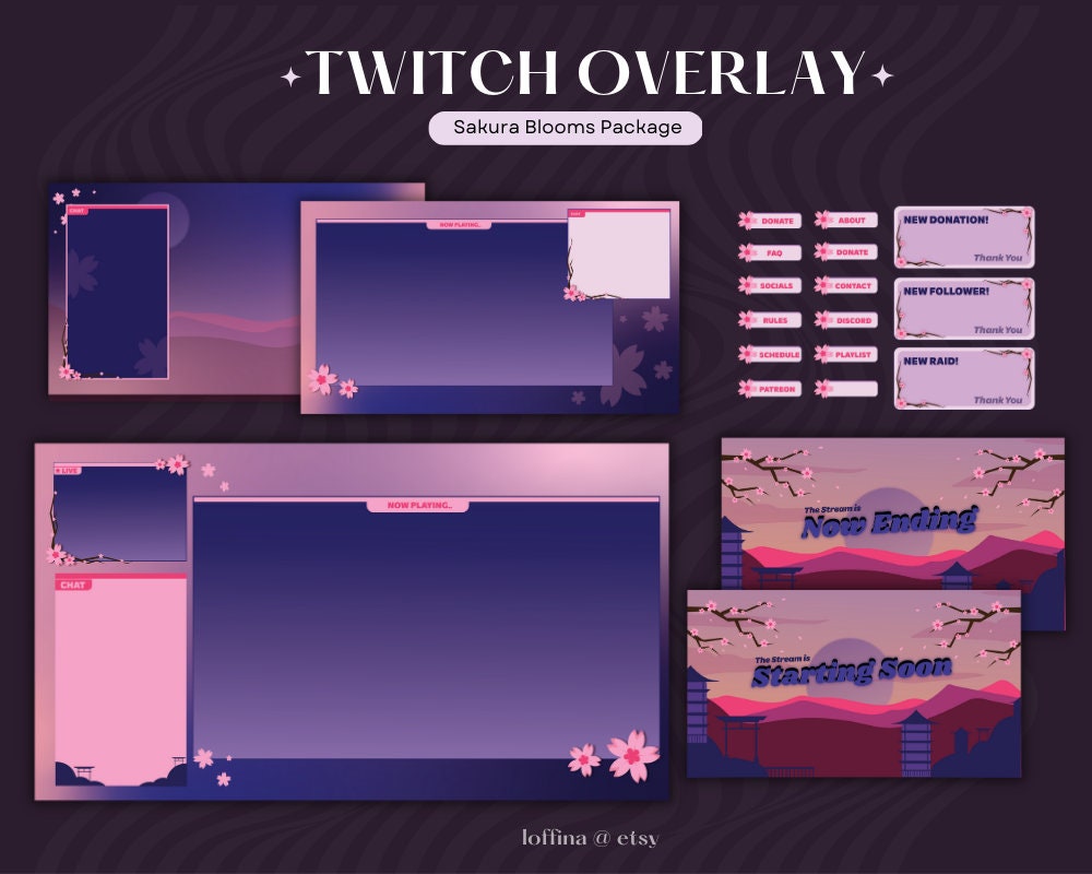 Stream Overlay Package for Twitch, Cute Aesthetic, Kawaii Twitch ...