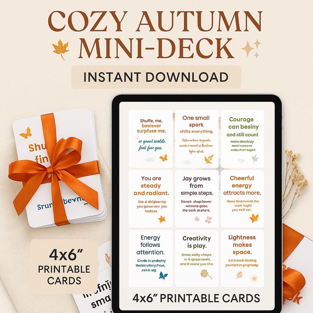 Printable Autumn Affirmation Cards: Limited Seasonal Edition. Cozy Self ...