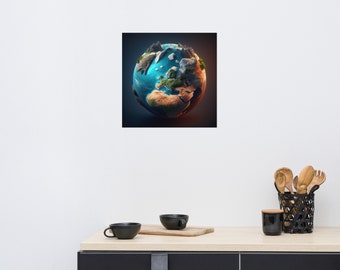 Retro Earth Poster - Etsy