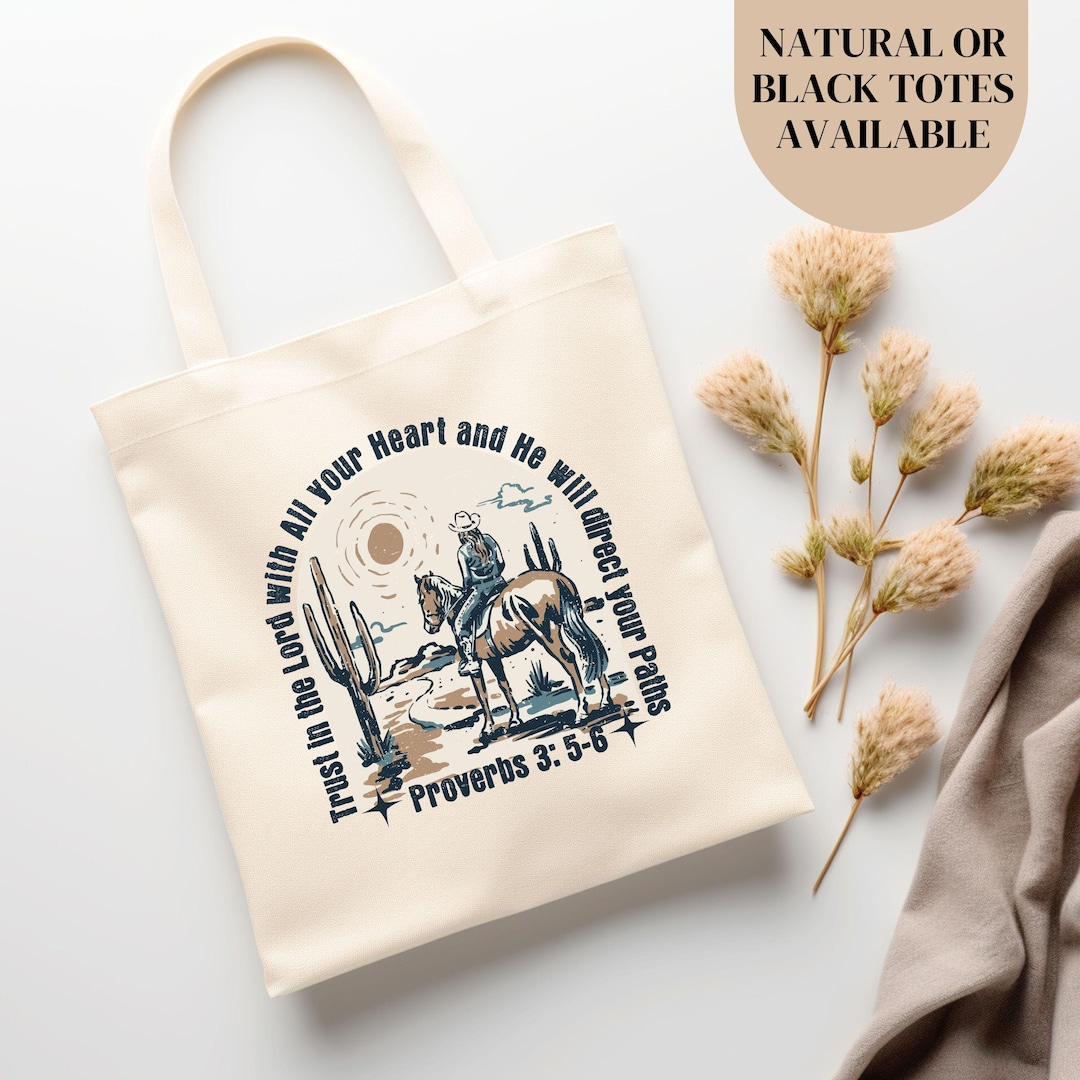 Christian Tote Bag Religious Gift, Boho Western Bible Carrying Bag ...