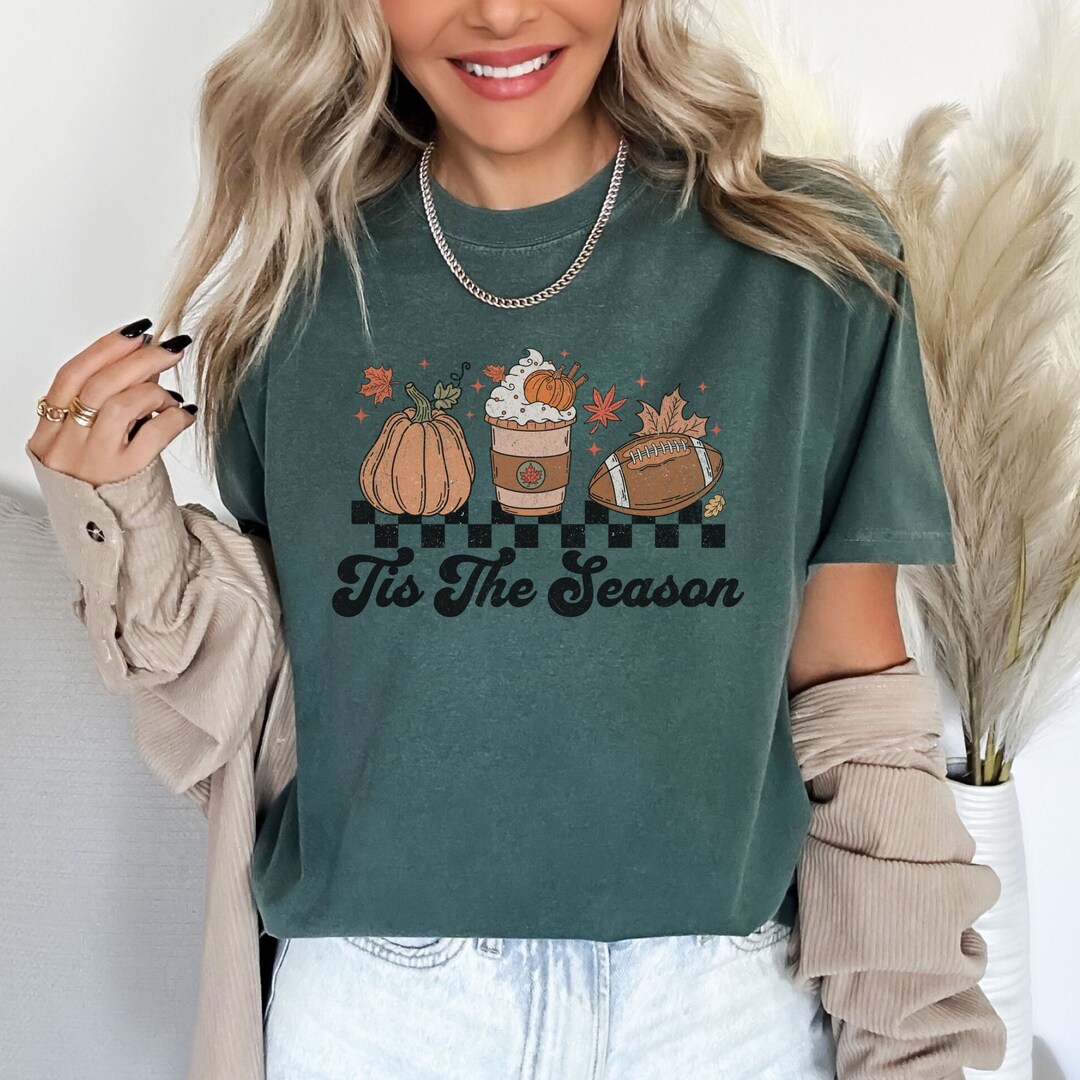 Tis the Season Fall Shirt, Comfort Colors Tis the Season Football Shirt ...
