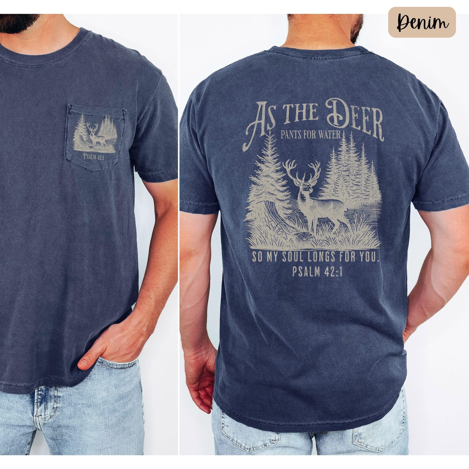 Men's Christian Deer Shirt, Men's Christianity T-shirt, Comfort Colors ...