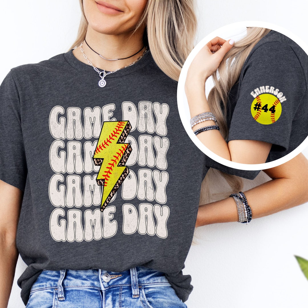 Custom Softball Shirt With Softball Number, Softball Mom Tee for Game ...