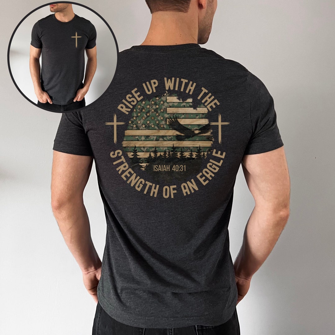 Bold Christian T Shirt, Guys Christian Shirt for Dad, Isaiah 40:31 ...