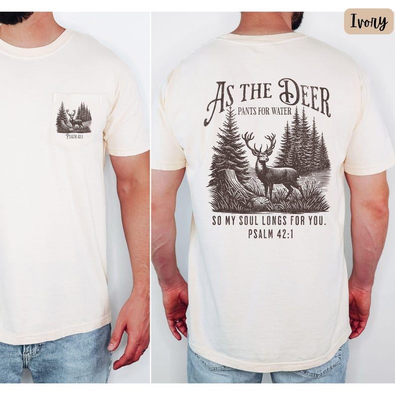 Men's Christian Deer Shirt, Men's Christianity T-shirt, Comfort Colors ...