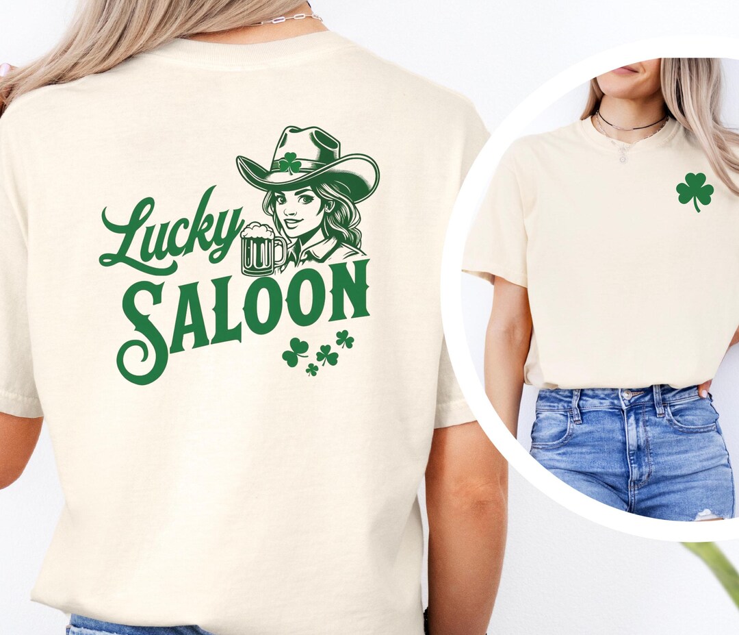 Western Style Shamrock St Patricks Day, Lucky Saloon Design, Cowgirl St ...