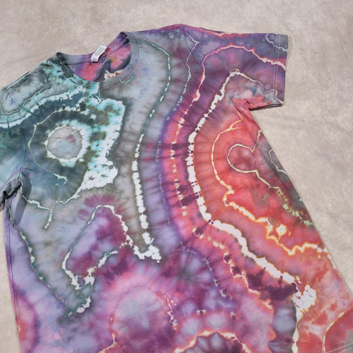 Large Tee Geode Tie Dye Geode Ice Dye Purple Tie Dye Dark Tie Dye - Etsy
