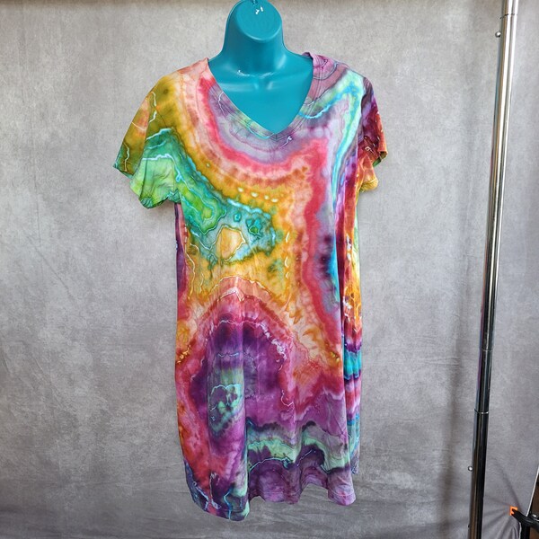 Ice Dye Rainbow Dress Etsy