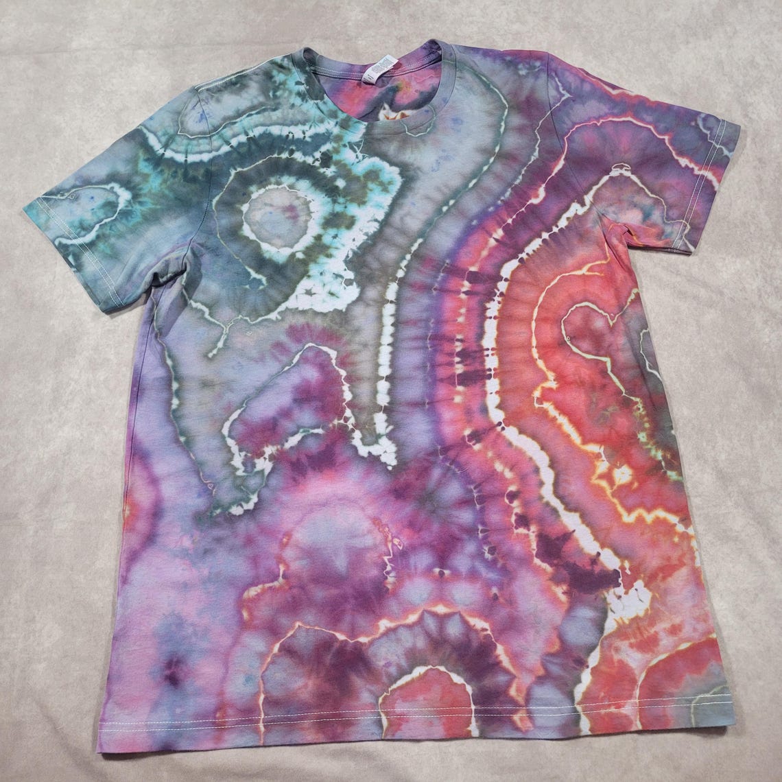 Large Tee Geode Tie Dye Geode Ice Dye Purple Tie Dye Dark Tie Dye - Etsy