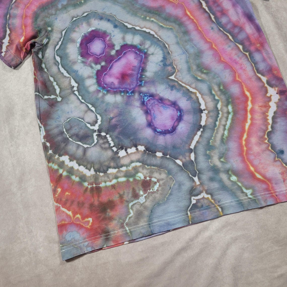 Large Tee Geode Tie Dye Geode Ice Dye Purple Tie Dye Dark Tie Dye - Etsy