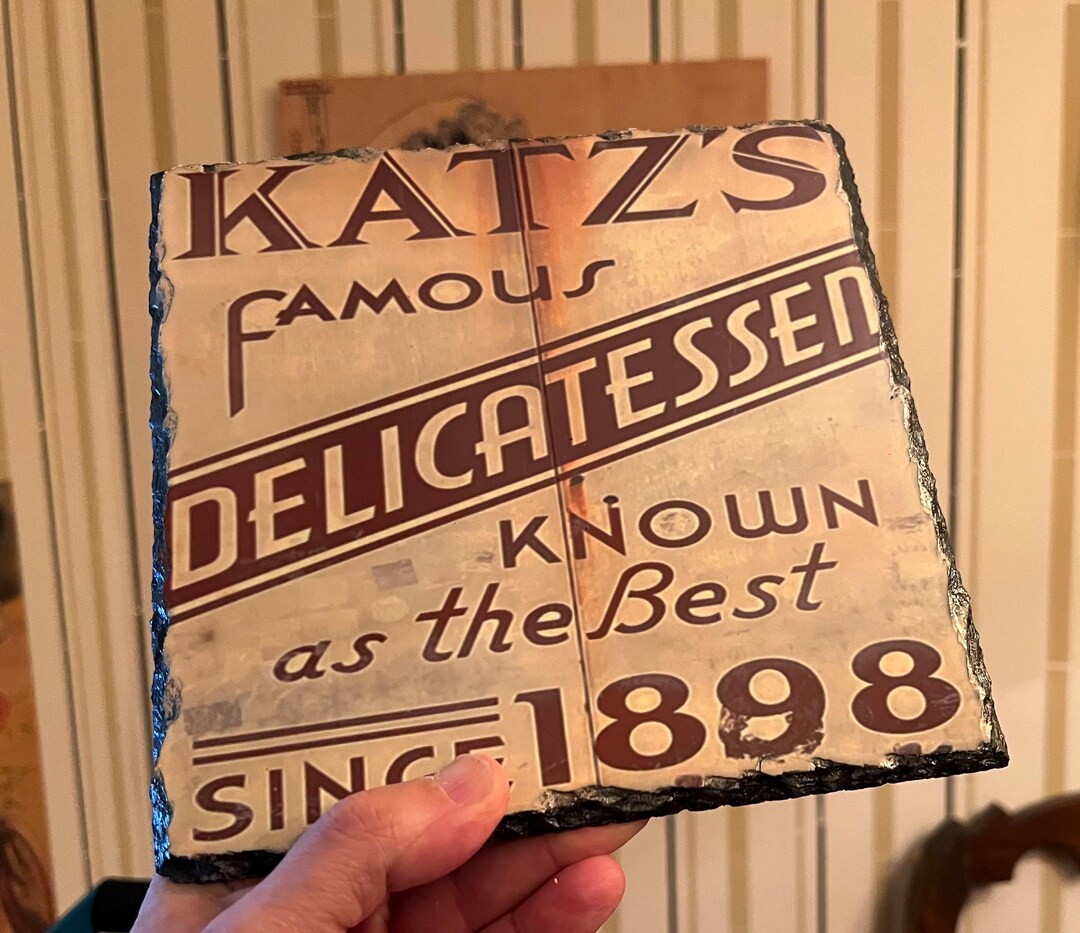 Original Phot of the Katz's Sign on a Slate Tile 8x8 - Etsy