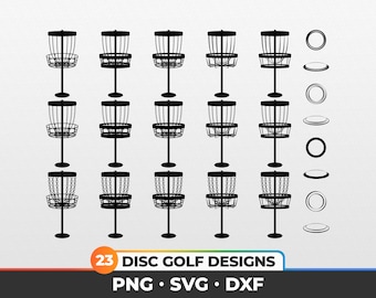 Disc Golf Vector Bundle | Disc Golf SVG | Disc Golf PNG | Disc Golf DXF ...