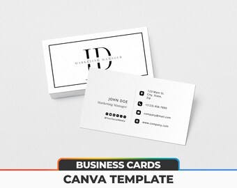QR Modern Minimalist Business Card Canva Template | Modern Business ...