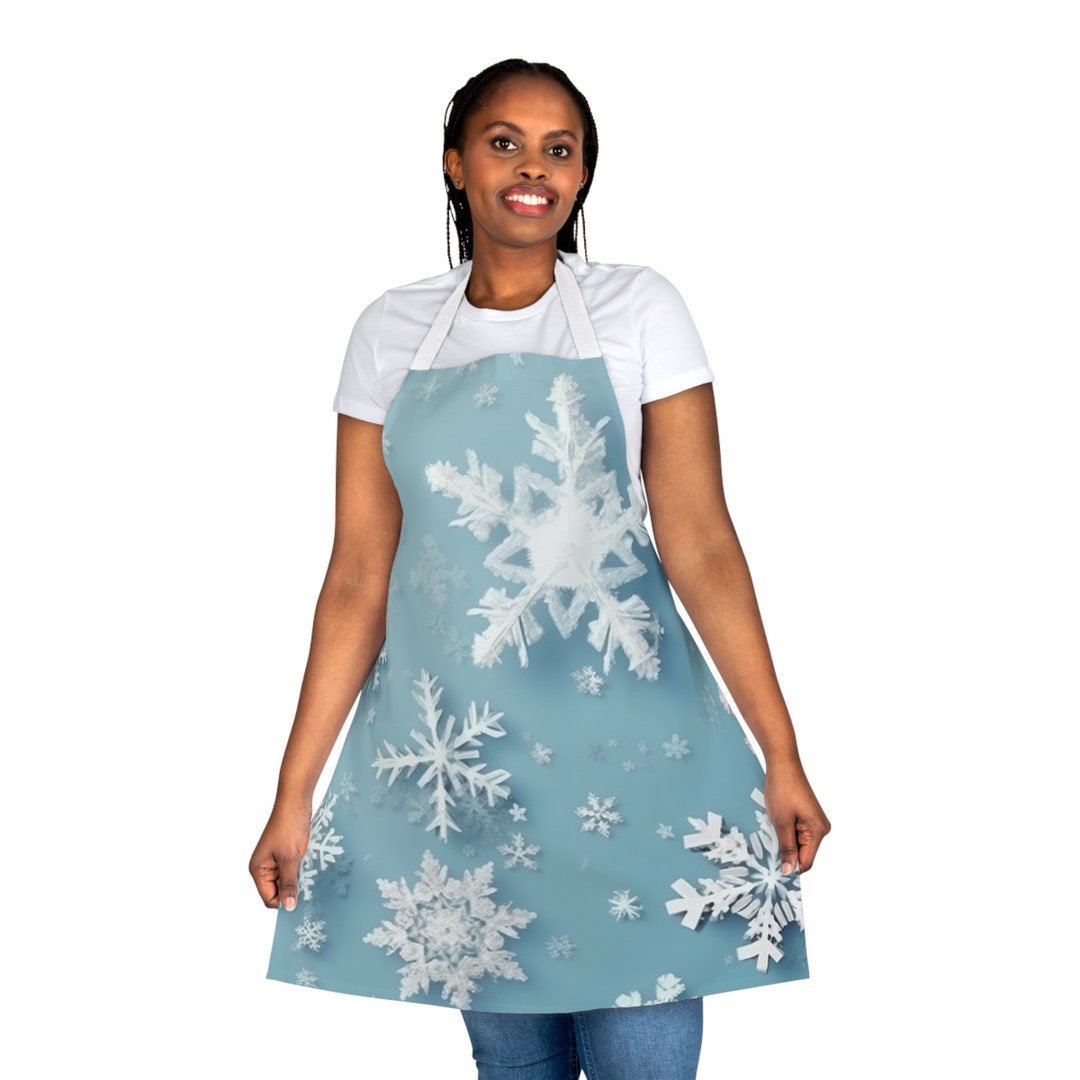 Blue & White Snowflake Apron, Holiday Apron, Winter Apron - Etsy