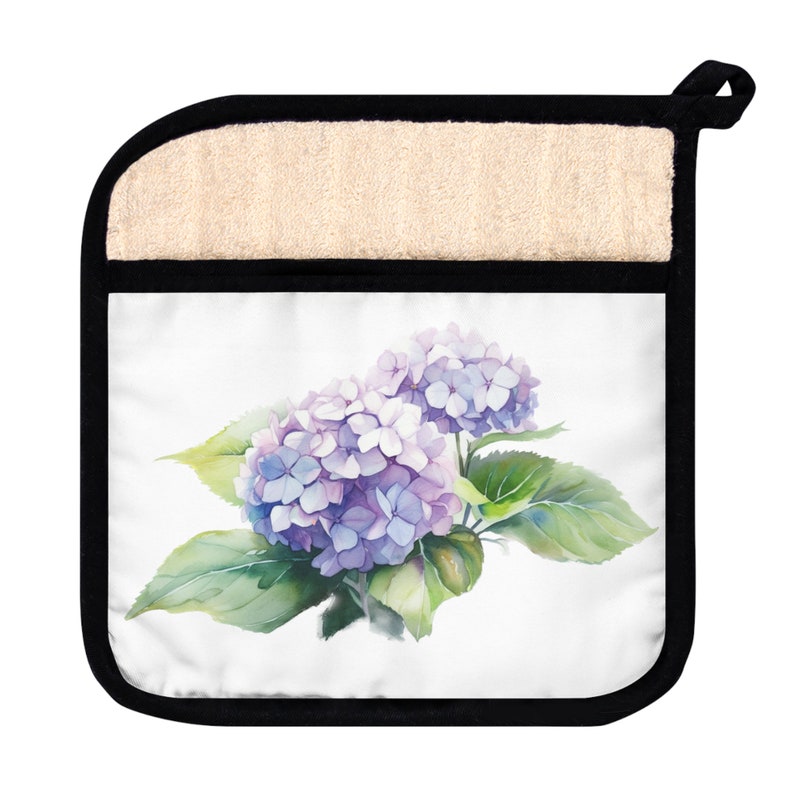 Purple Hydrangea Floral Pot Holder With Pocket - Etsy