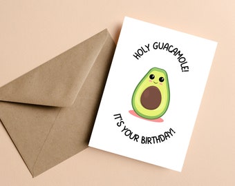 Holy Guacamole Birthday Card Printable Kids Birthday Card Funny Punny B ...