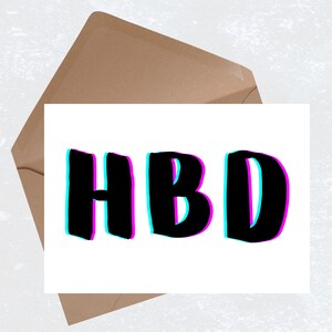 HBD Printable Birthday Card - Etsy