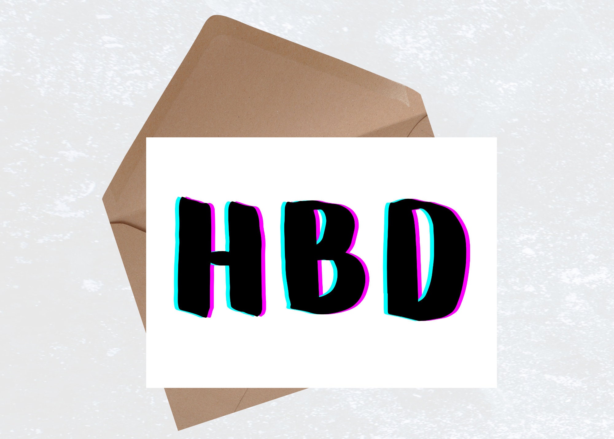 HBD Printable Birthday Card - Etsy