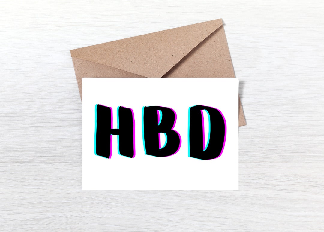 HBD Printable Birthday Card - Etsy
