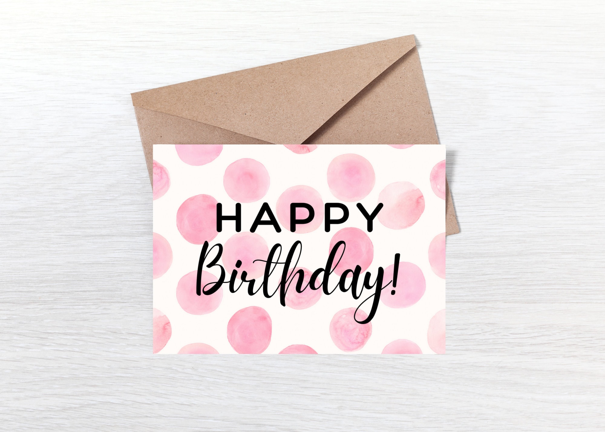 Printable Pink Happy Birthday Card - Etsy