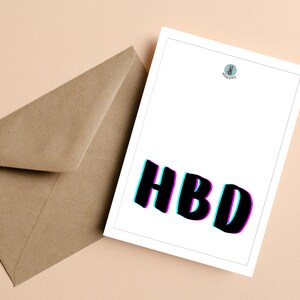 HBD Printable Birthday Card - Etsy