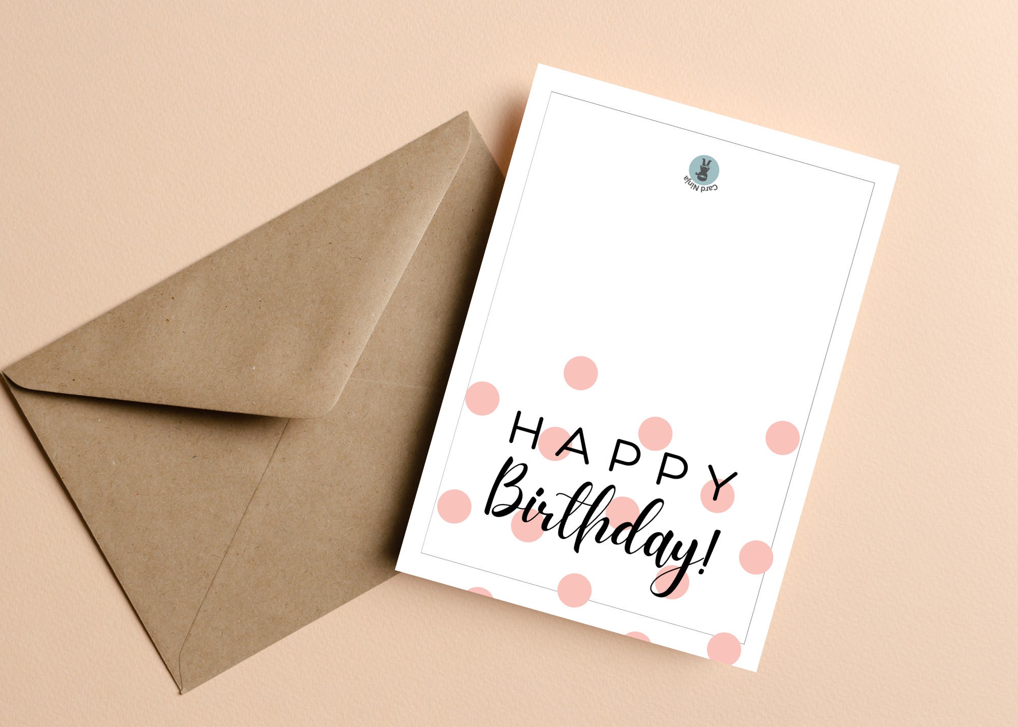 Printable Pink Happy Birthday Card - Etsy