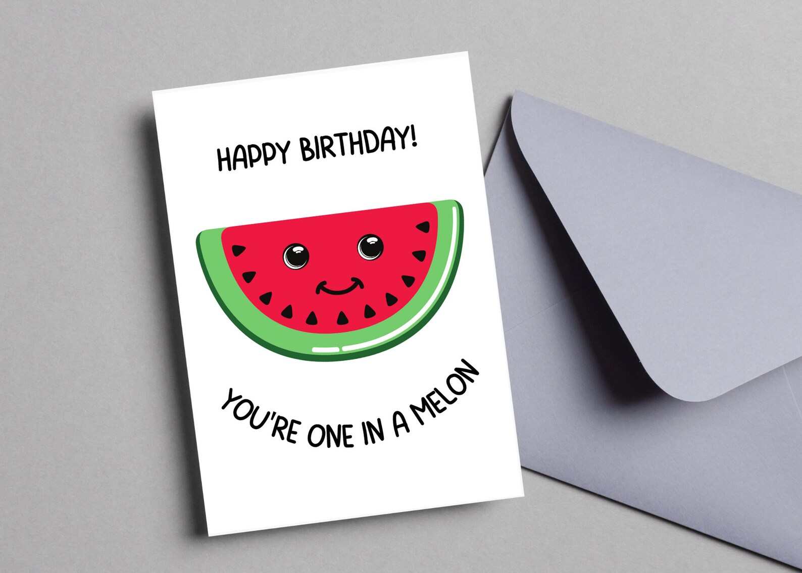 You're One in A Melon Birthday Card, Digital Birthday Card, Watermelon ...