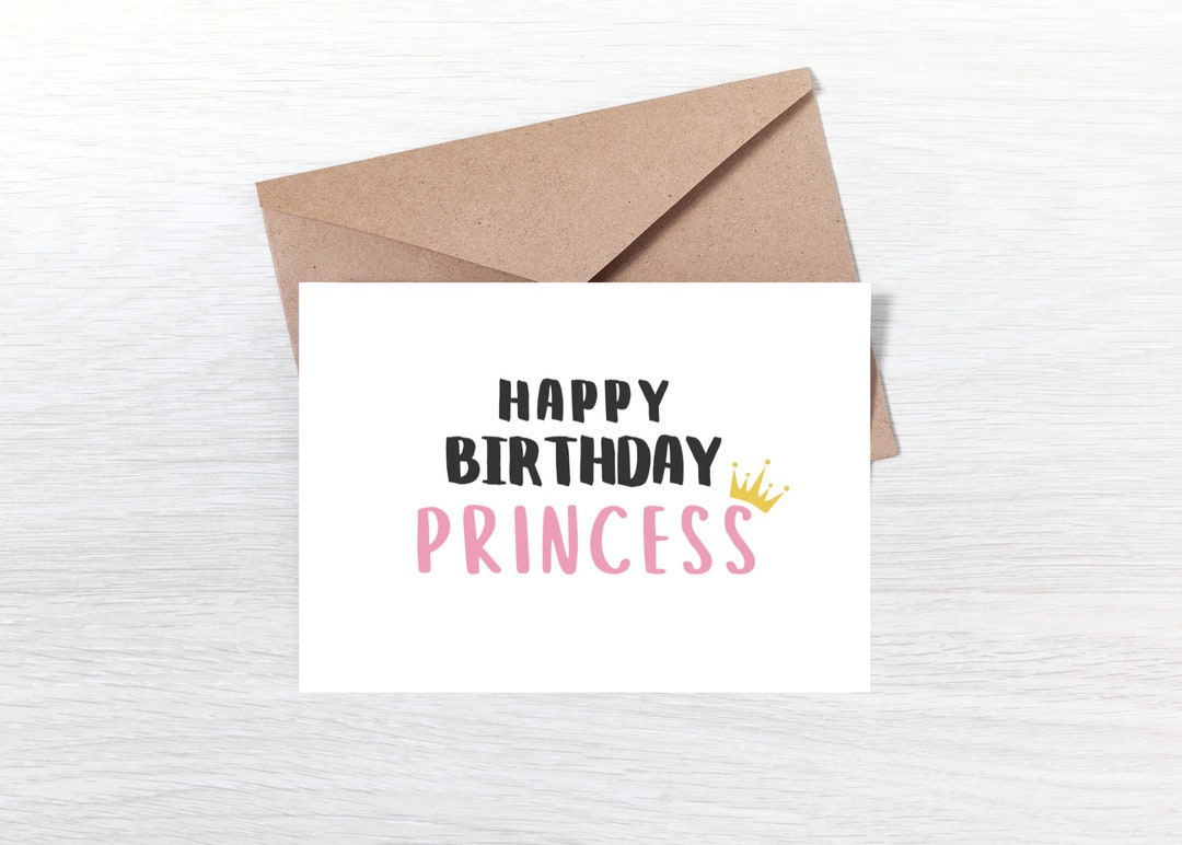 Printable Princess Birthday Card - Etsy