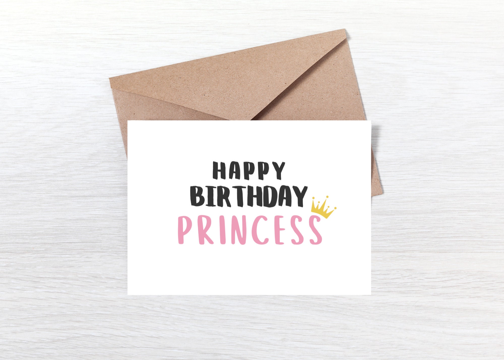 Printable Princess Birthday Card - Etsy