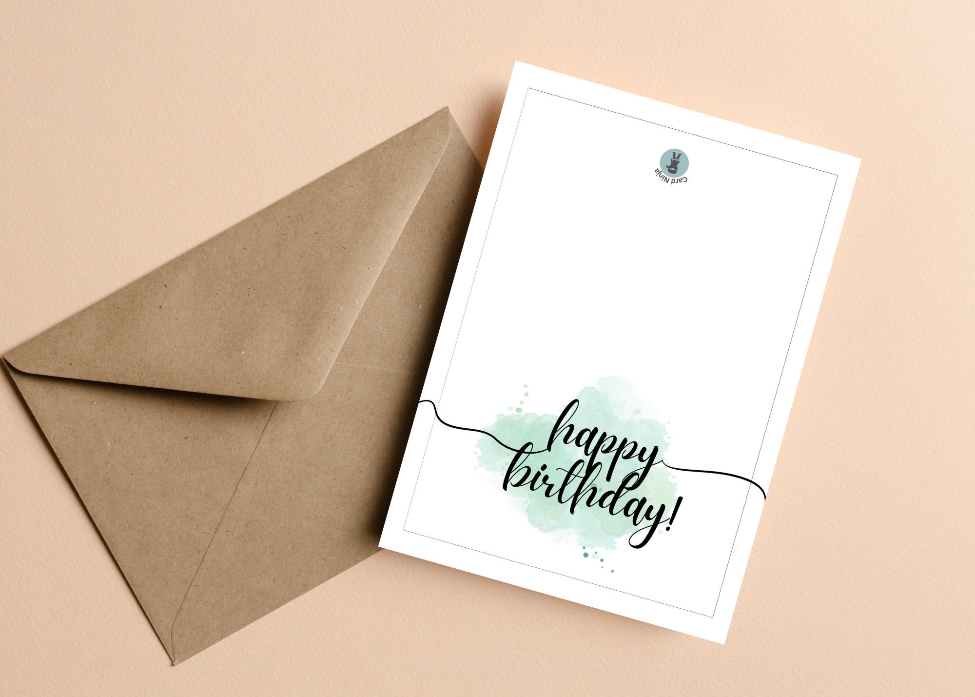 Printable Blue Watercolor Birthday Card - Etsy