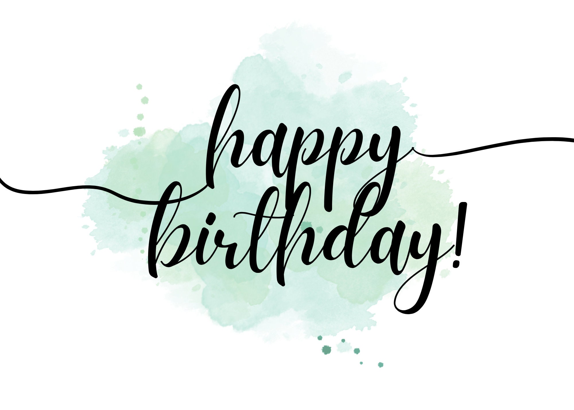 Printable Blue Watercolor Birthday Card - Etsy