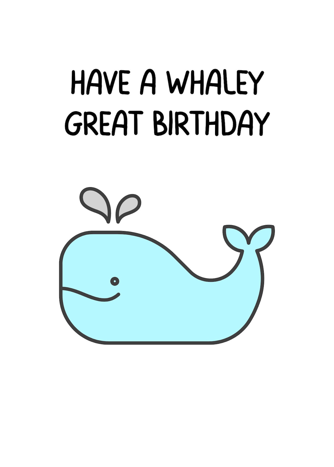 Whale Birthday Card, Cards for Boys, Cards for Girls, Fish Birthday ...