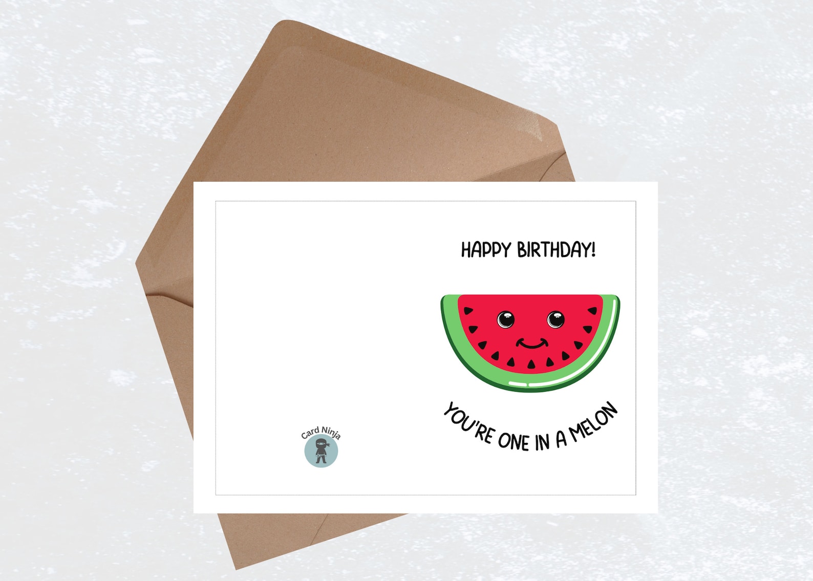 You're One in A Melon Birthday Card, Digital Birthday Card, Watermelon ...