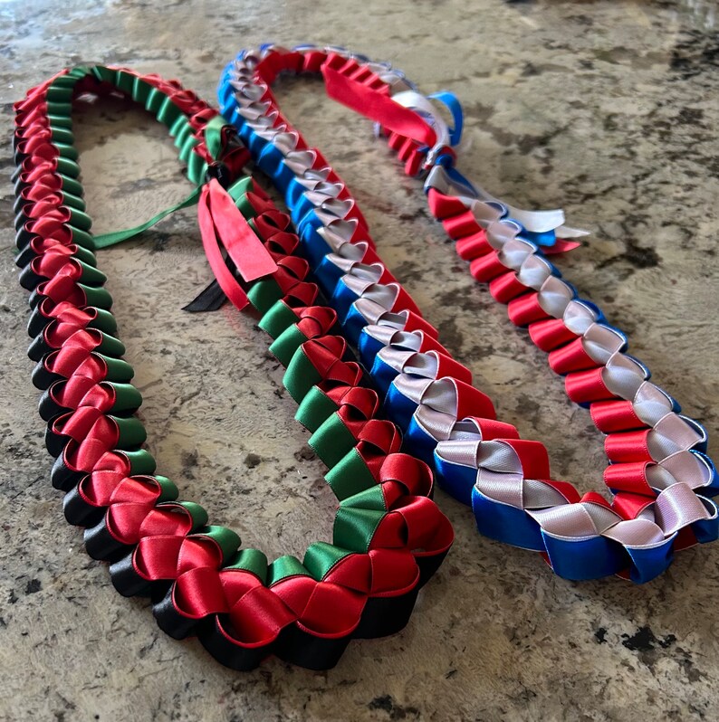 Custom Country Colors and Flag Colors Ribbon Lei With Three Colors ...