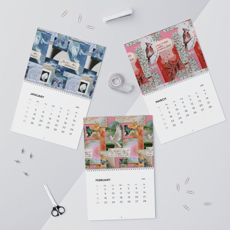 Memorial Handwritten Quote Wall Calendar 2026 | Collage Tribute ...