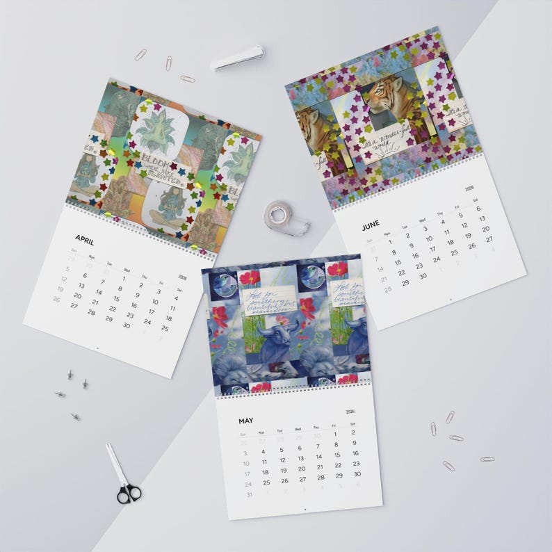 Memorial Handwritten Quote Wall Calendar 2026 | Collage Tribute ...