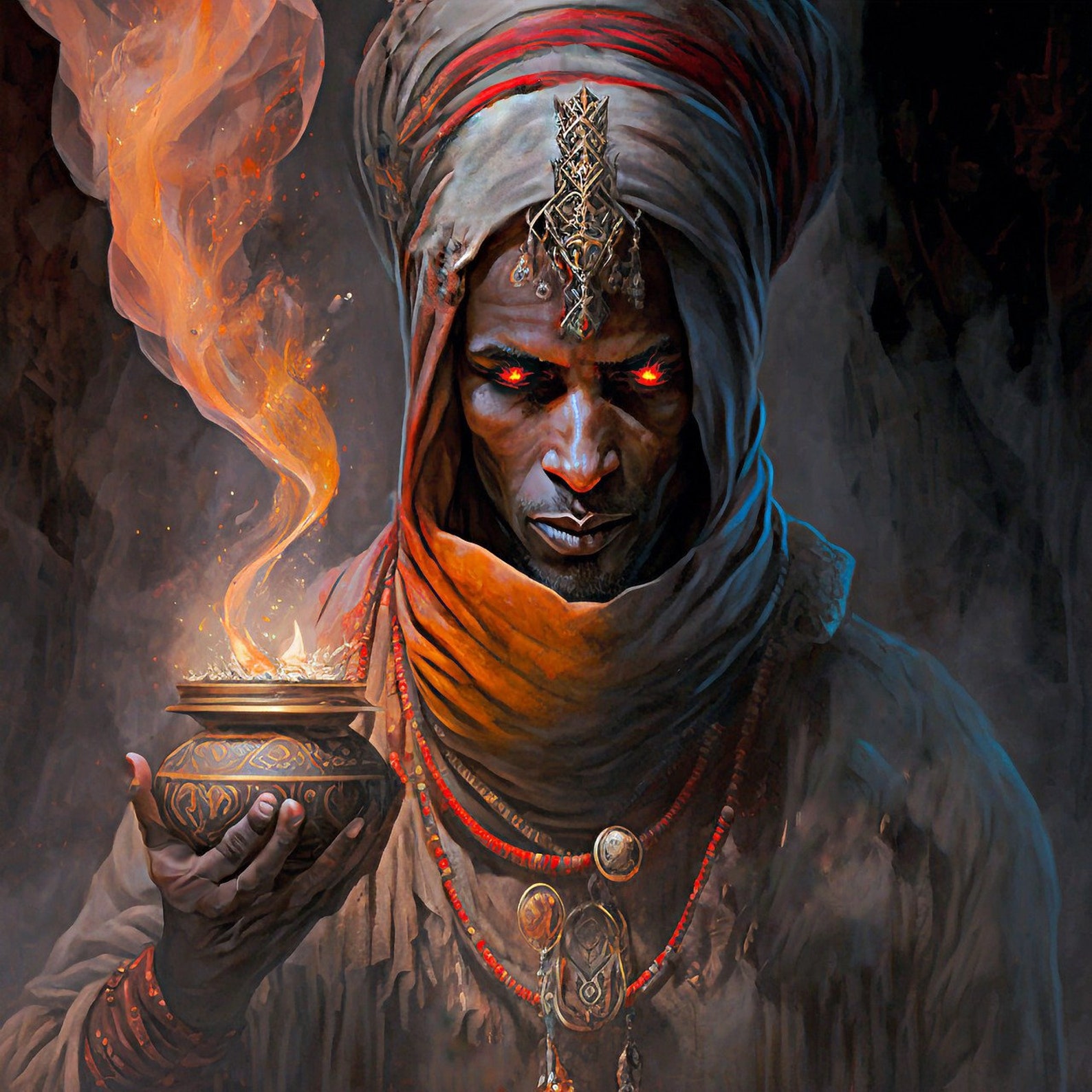 Ifrit Djinn Spirit Companion Custom Conjure Embrace the Flames of Power ...
