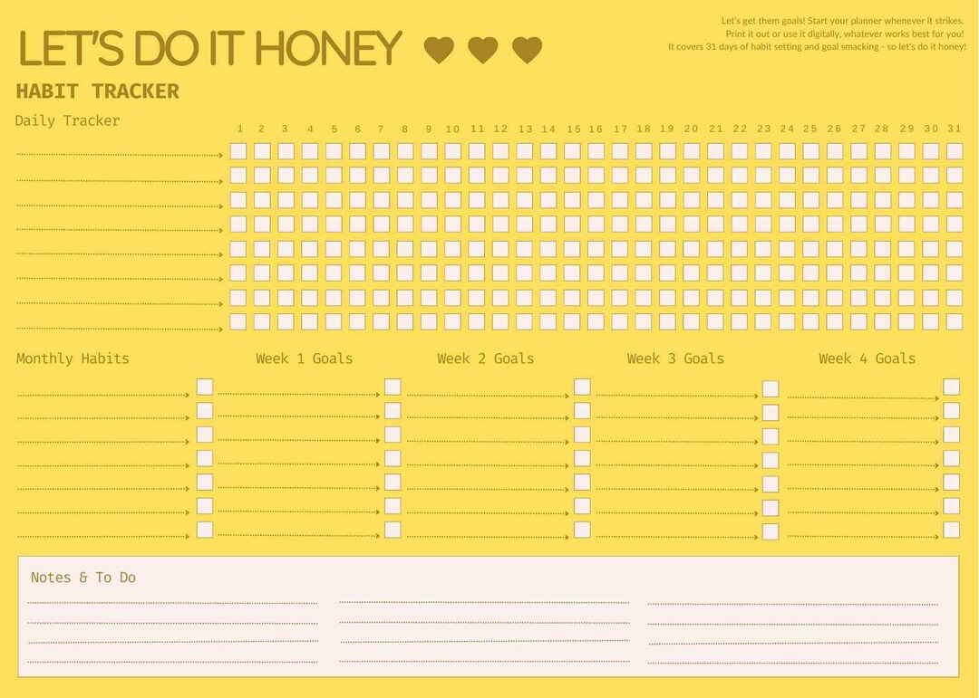 Honeycomb Minimalist Habit Tracker - Etsy