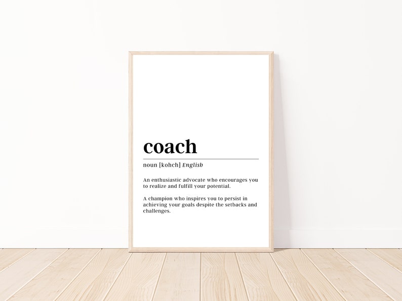 Coach Definition Print Motivational Wall Art - Etsy