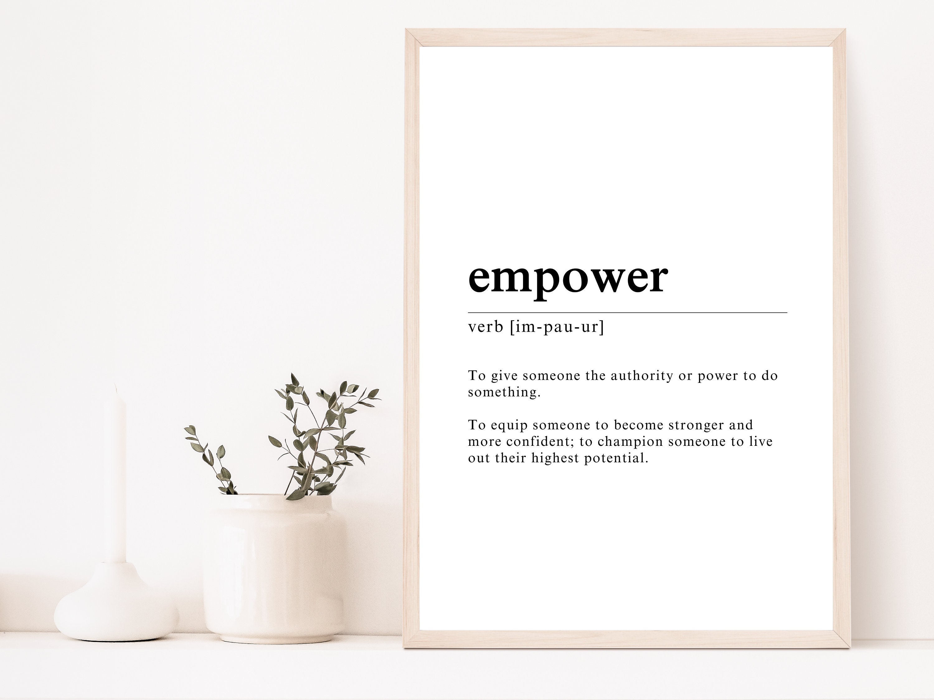 Empower Definition Print | CUSTOM Print | Motivational Wall Art - Etsy