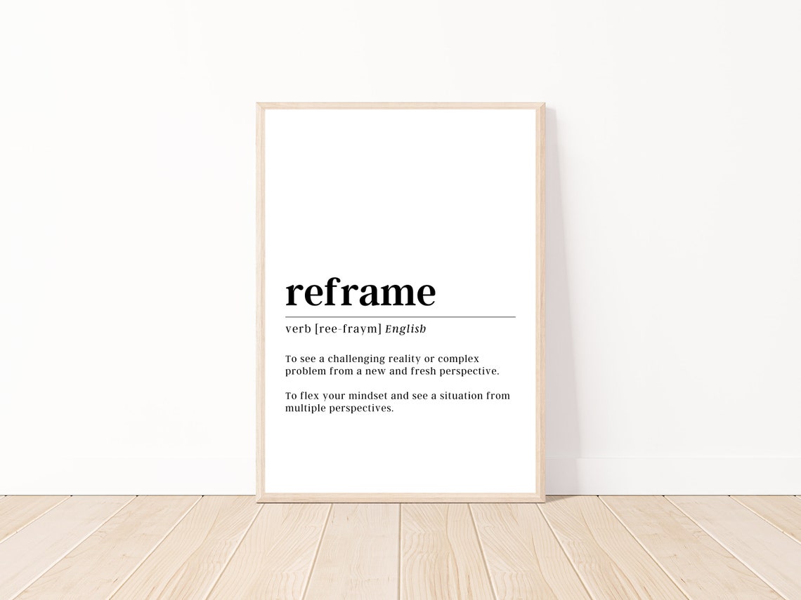 Reframe Definition Print | Motivational Wall Art - Etsy