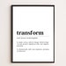 Transform Definition Print Motivational Wall Art - Etsy