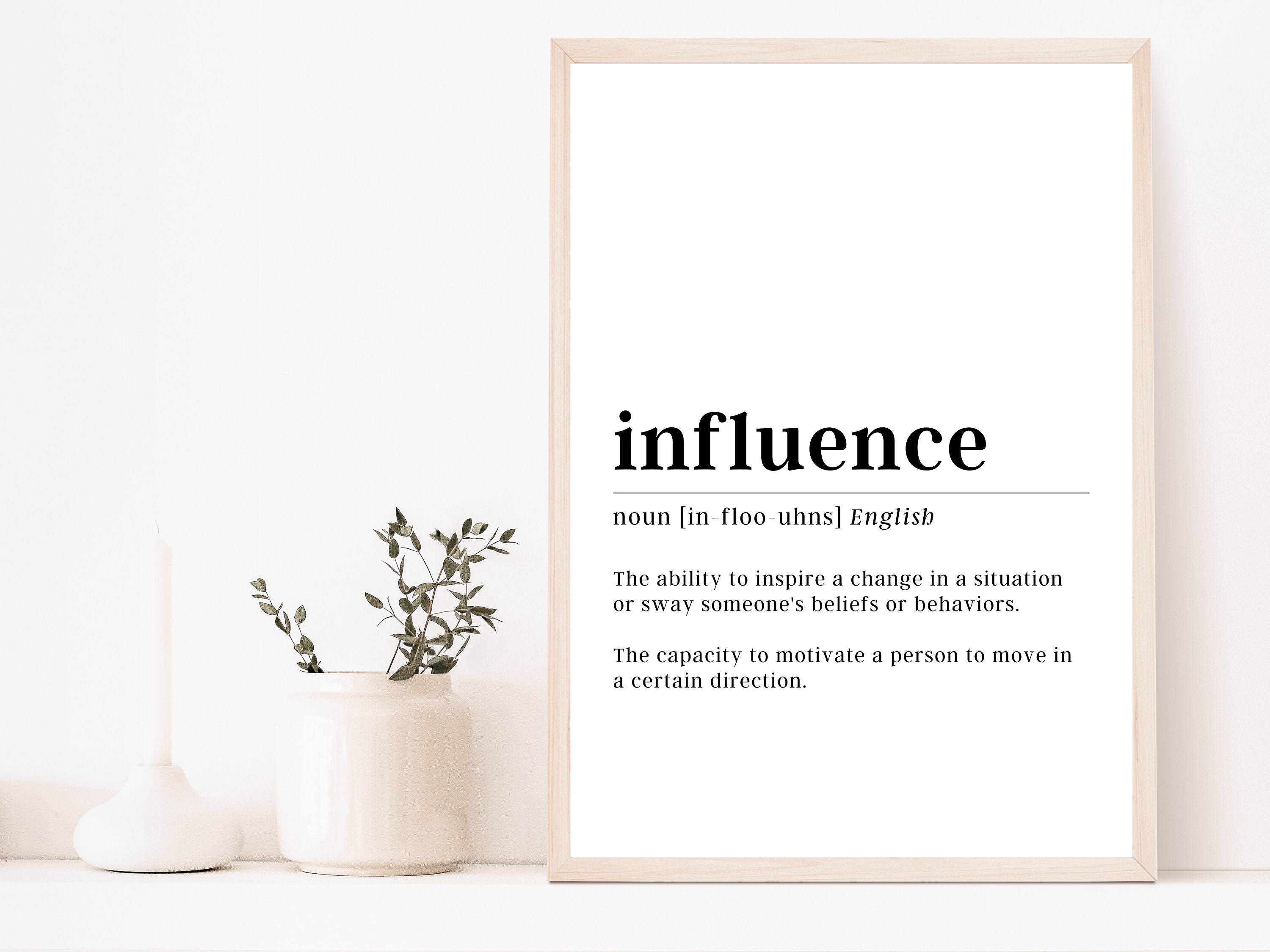 Influence Definition Print Motivational Wall Art - Etsy