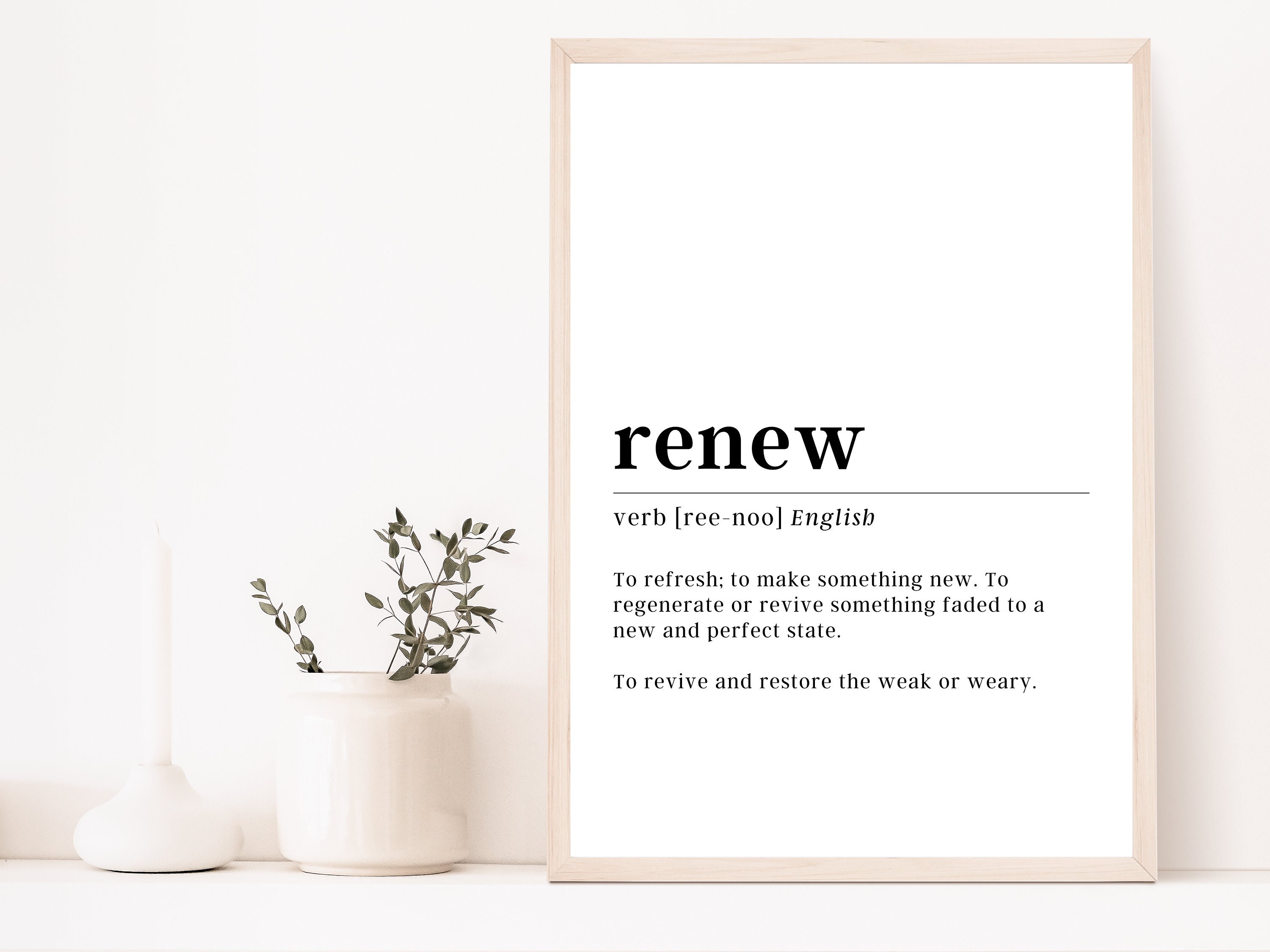 Renew Definition Print | Motivational Wall Art - Etsy